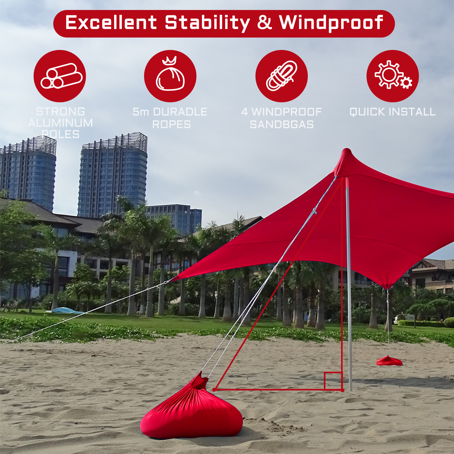 Beach Tent Set Beach Sun Shelter - Hide Walker